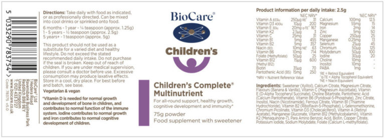 BioCare Children's Complete Multinutrient - NatureDoc Shop