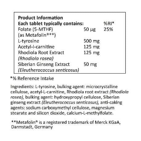 Nutri Advanced MetaTonic Tablets for Psychological Function and Fatigue ...